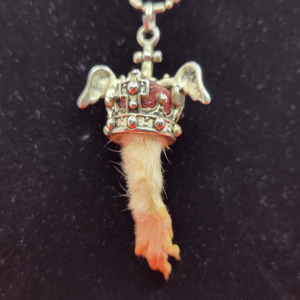 Unusual Royal Rodent Rat Paw Crown Pendant Necklace 2… - Gem